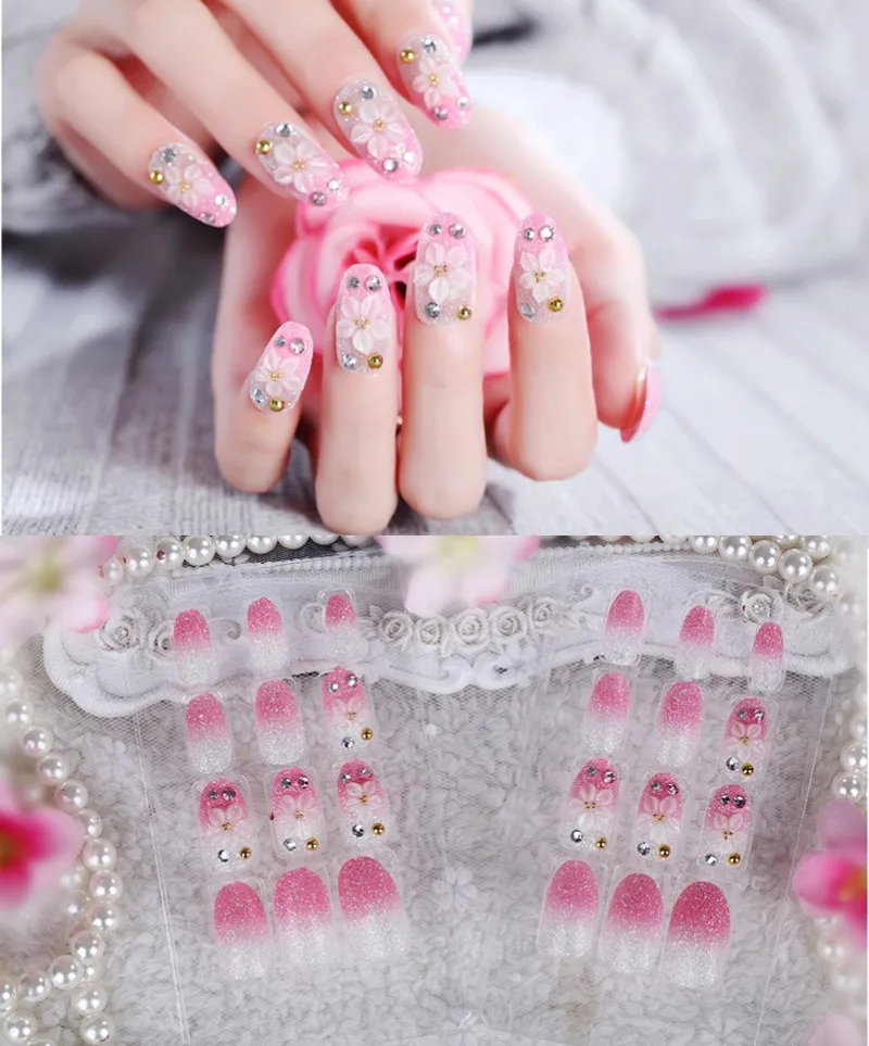 Elaborate False Nail Art Tips (Set Of 24) - Queerks™