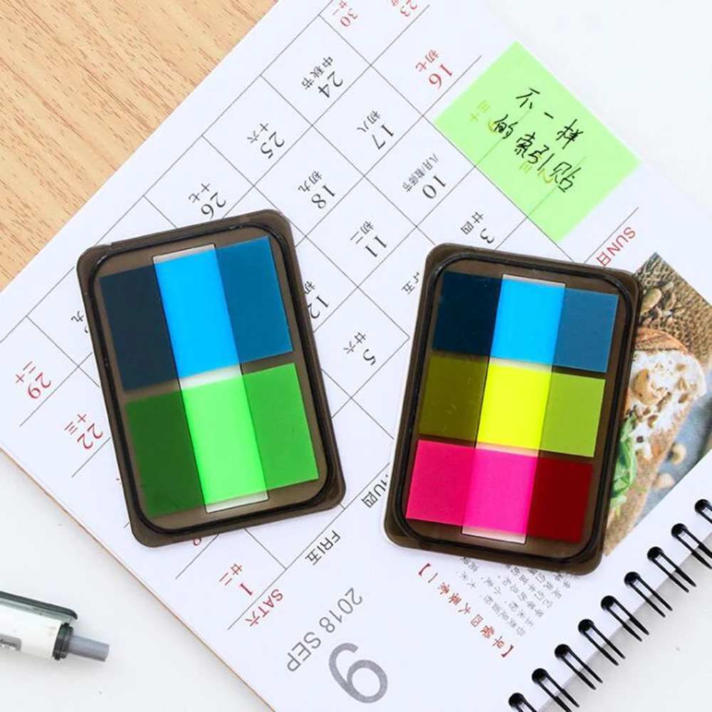 Fluorescent Color Box Self adhesive Portable Sticky Notes Office School ...
