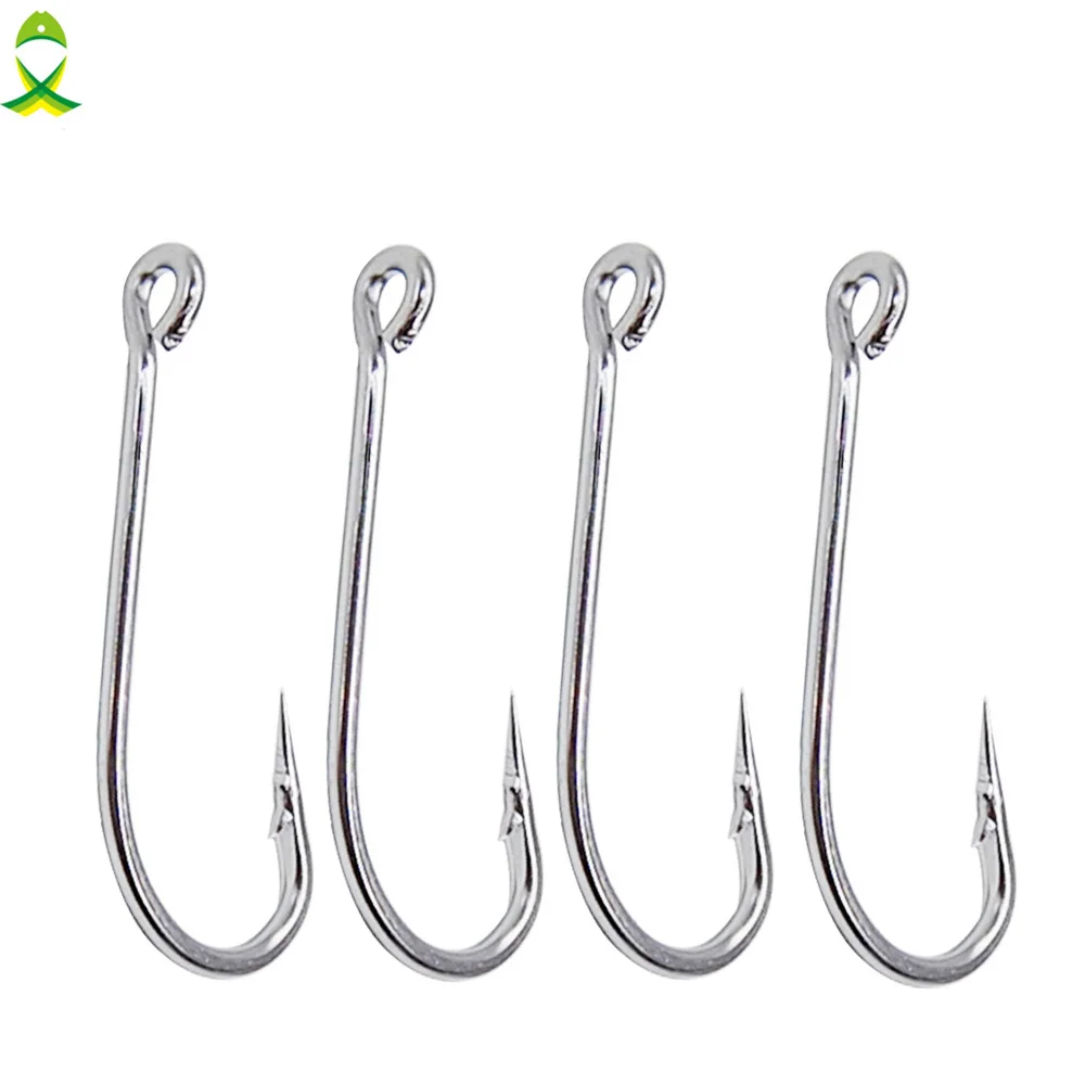 Jsm 20 Pcs/lot Stainless Steel Fishing Hooks Sharp Big Game Long Shank ...