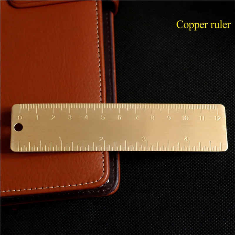 1pc Portable Mini Brass Metal Copper Ruler Edc Outdoor Pocket Tool ...