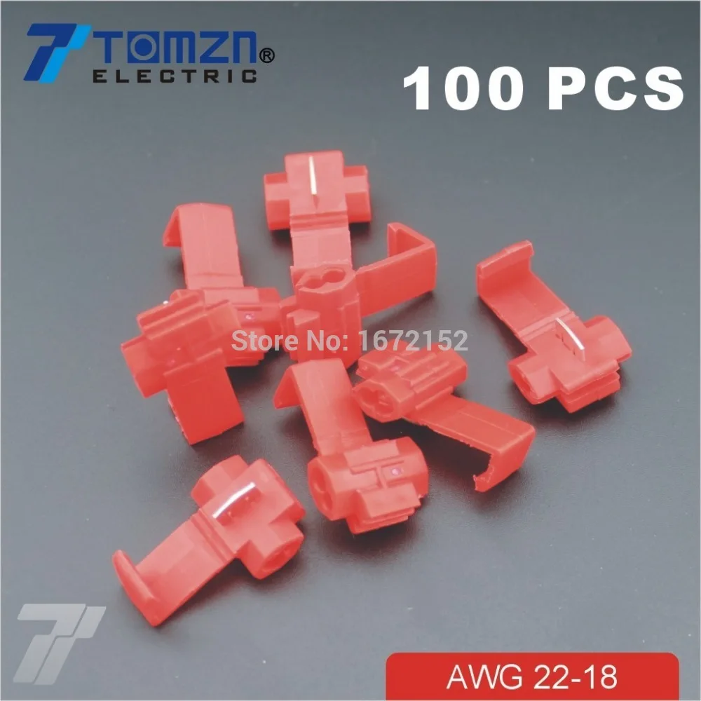 100 Pcs Wire Terminals Quick Wiring Connector Cable Clamp Awg 22-18 ...