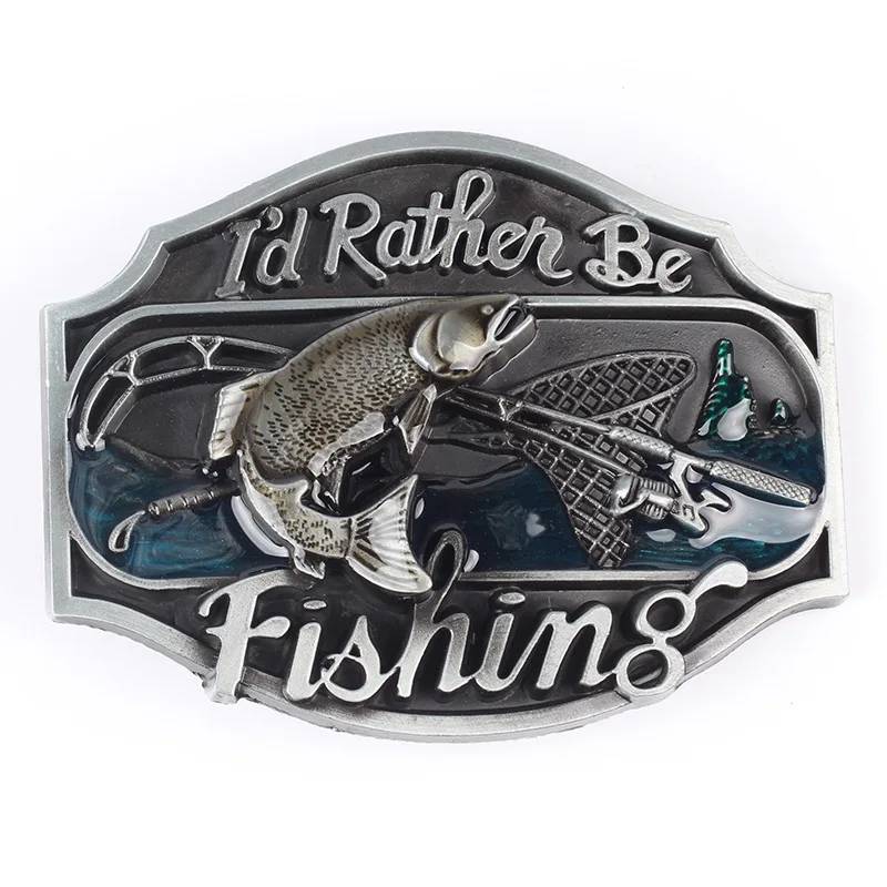 Fishing Alloy leisure belt buckle fish