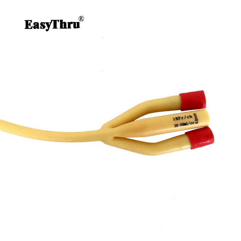 3 way double balloon latex foley catheter silicone coated 10 pcsFr16 ...