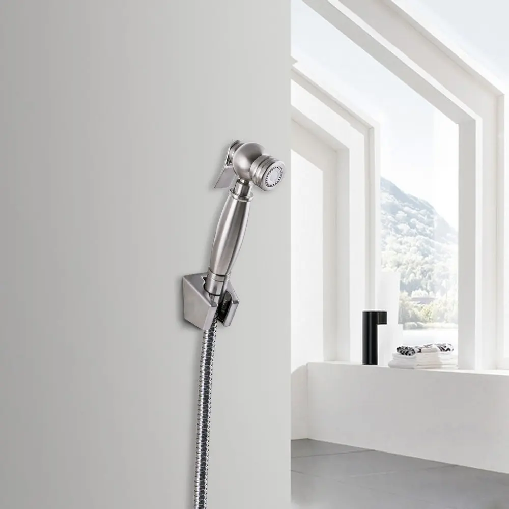 Bathroom Toilet Handheld Brass Bidet Sprayer With Hose And Bracket