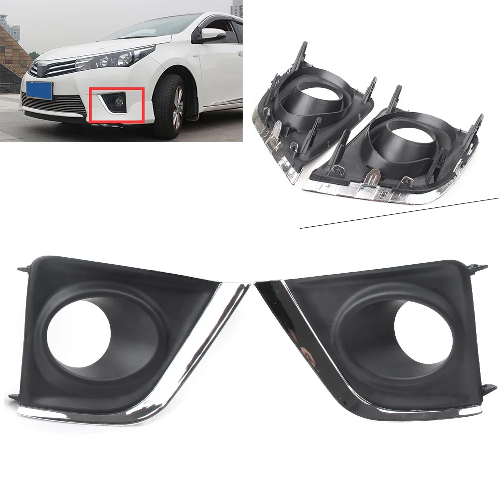 2x Auto Front Bumper Fog Light Bezel Lamp Cover Trim For 2014 2015 2016 ...