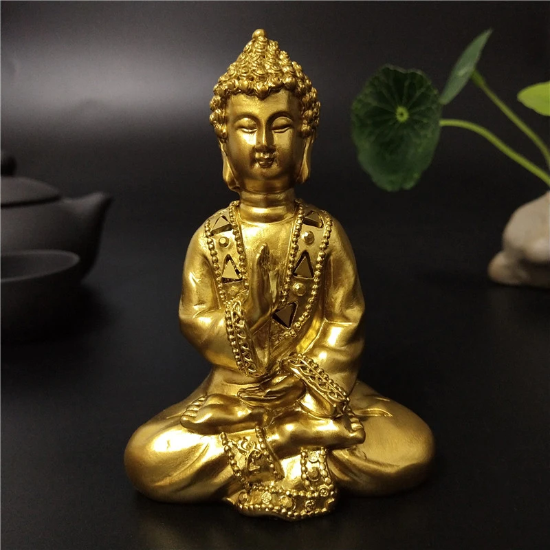 Goldene Meditation Buddha Statue Thailand Buddha Skulptur Figuren Glück ...