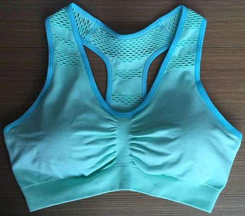Women's Neon Color Workout Sexy Mesh Back Sweat Bra Underwear with ...