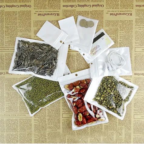 White / Clear Self Seal Zipper Plastic Retail Packaging Pack Bag ...