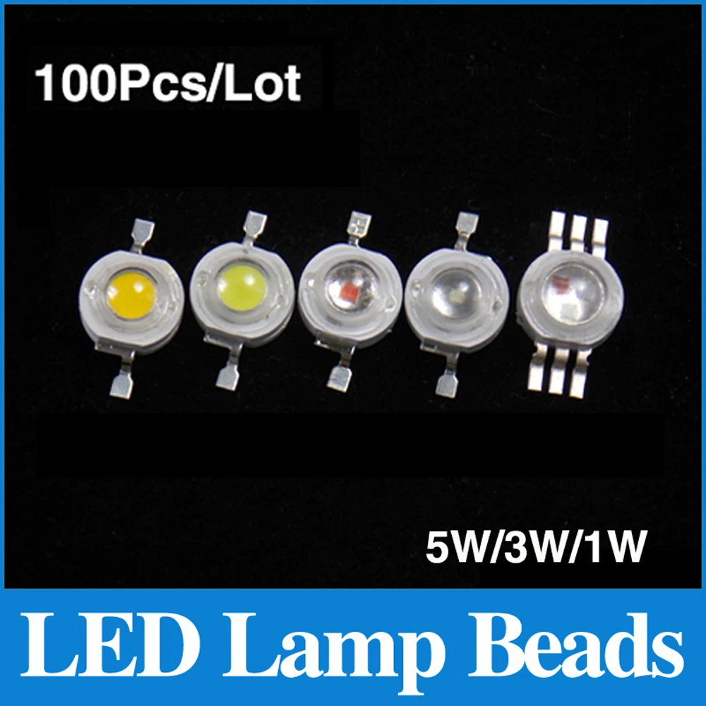 Firecore 100pcs/lot Epistar 5W/3W/1W Led Chips Bulb Diode Lamp Warm ...