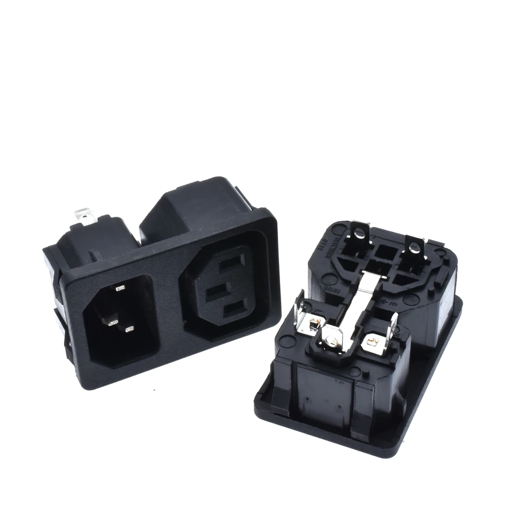 Iec320 C14 Inlet C13 Outlet Combination Two Way Socket Electrical ...