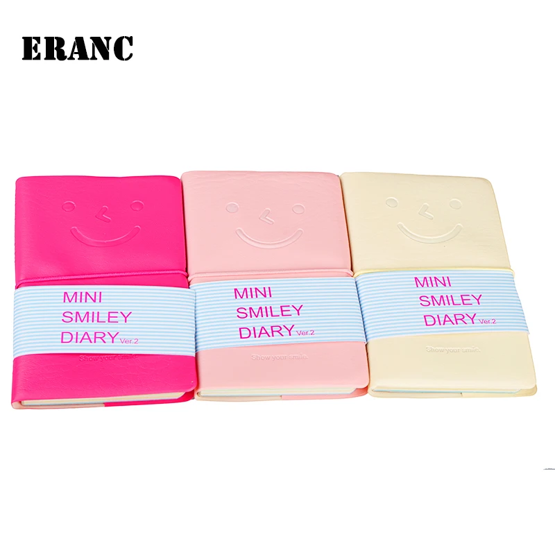 Leather Notebook Planner Notepad Mini Smiley Diary Notebook Paper Cute ...