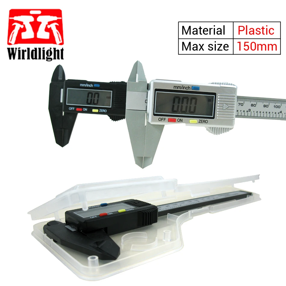 150mm 6inch LCD Digital Electronic Vernier Caliper Plastic Carbon Fiber ...