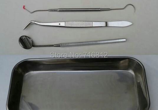 3 pcs in 1 Stainless Steel Dental Instruments Set/ Mirror Explorer ...