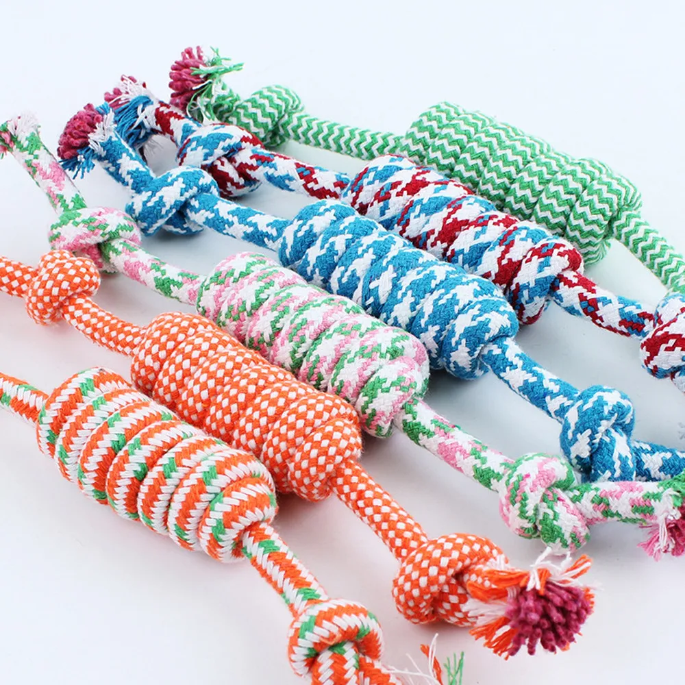 1PC Random Color New 27CM Dog Pet Puppy Chew Cotton Rope Ball Braided