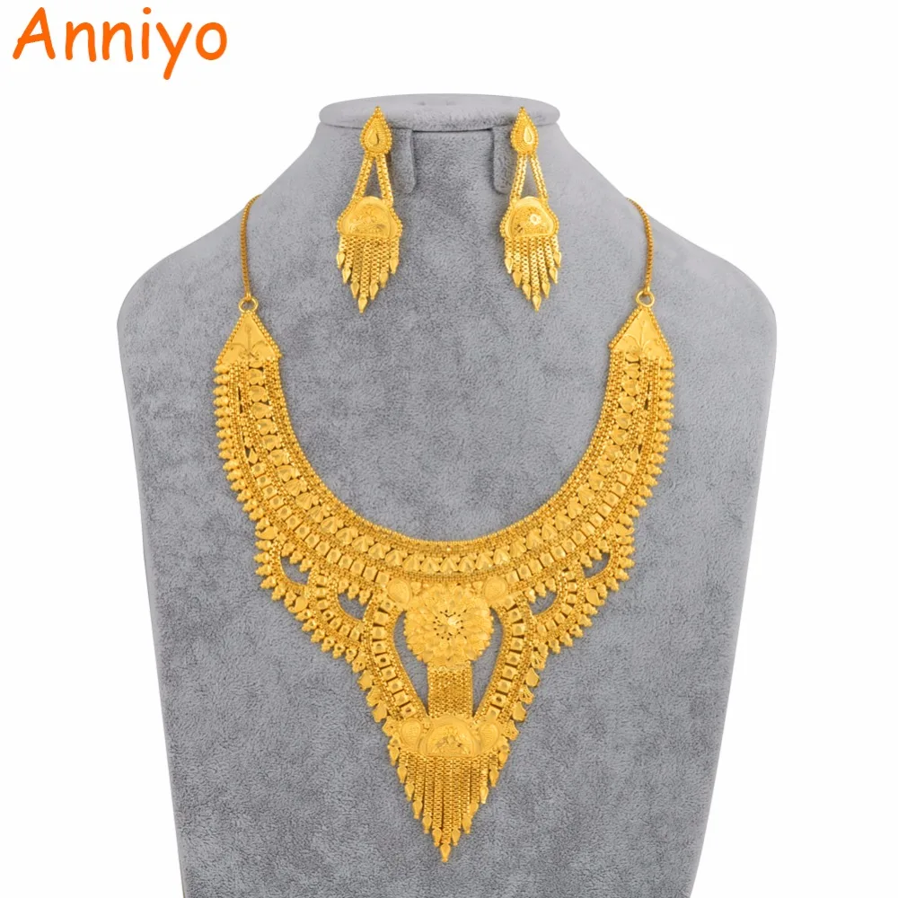Anniyo Dubai Bride Wedding Party Gift African Jewelry Sets Women Saudi ...