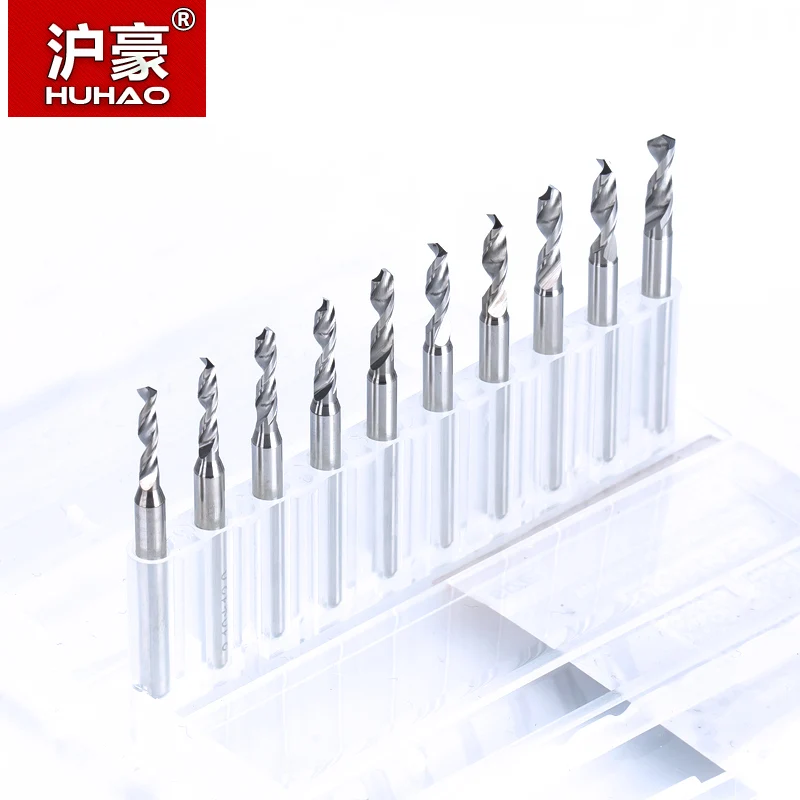 HUHAO 10PC 2.1mm to 3.0mm Carbide PCB mini drill Bit CNC tungsten steel ...