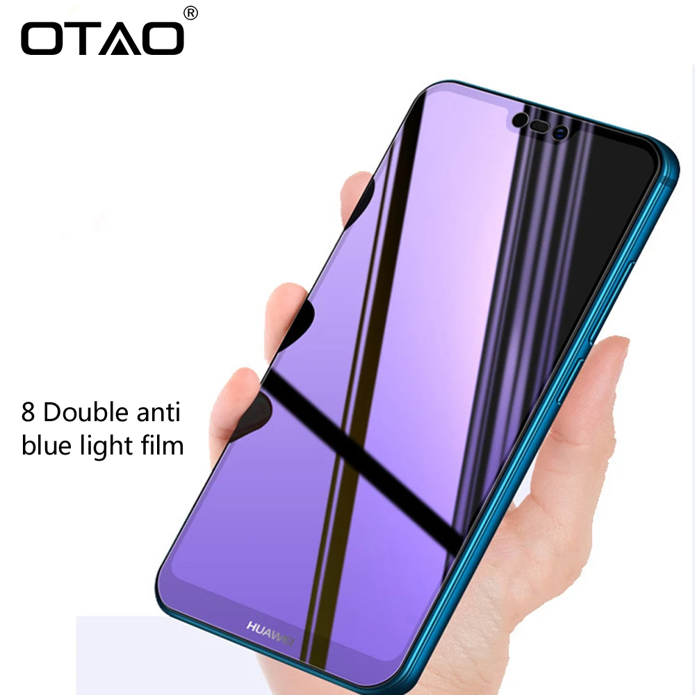 OTAO полное покрытие фиолетовый светильник закаленное стекло для huawei P20 Pro Защита экрана ...