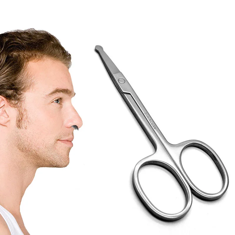 1 Piece Stainless Steel Safety Round Head Nose Hair Scissors No Harm ...