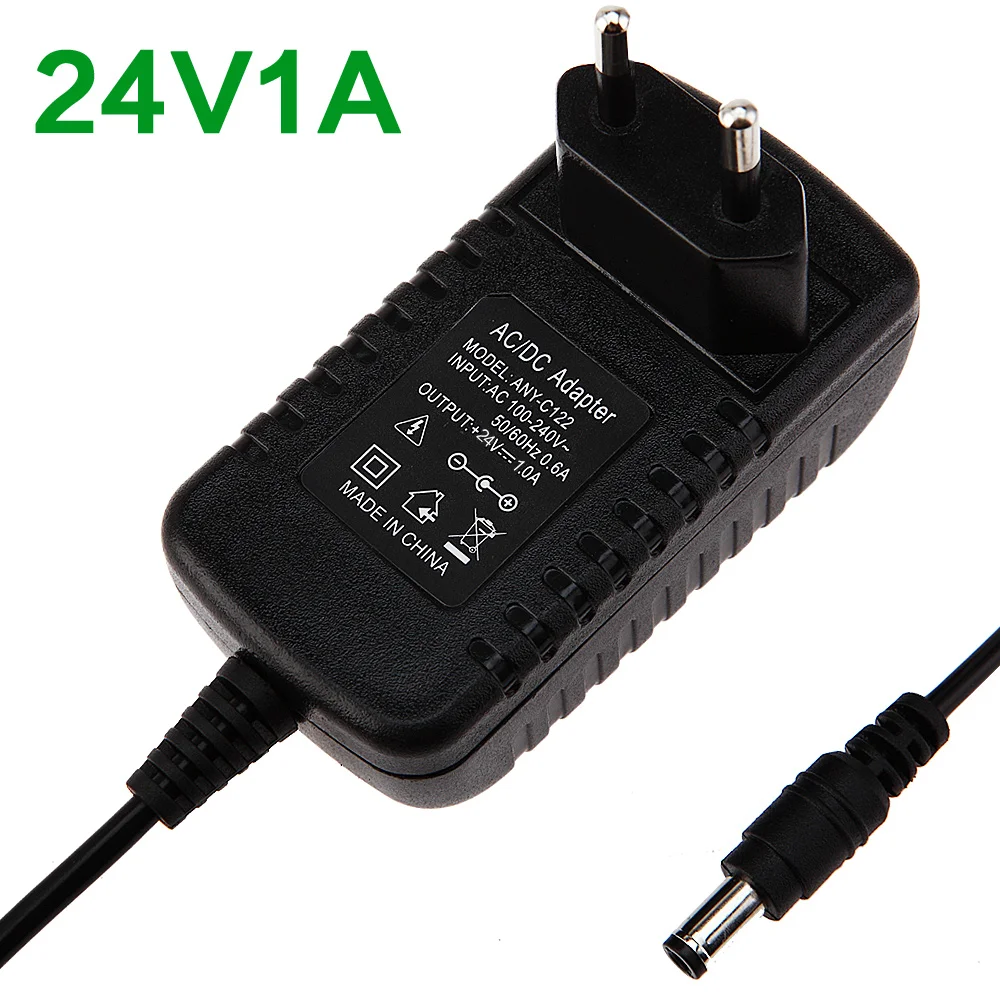 1PCS 24V1A AC 100V 240V Converter Adapter DC 24V 1A 1000mA Power Supply ...