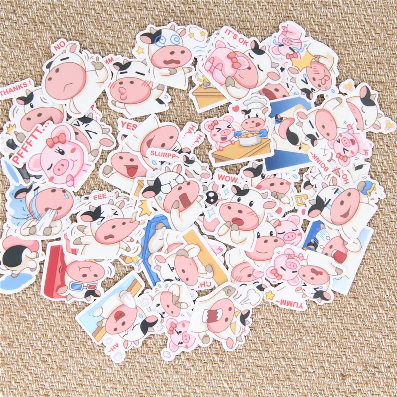 40 Pcs/lot Meng cow expression Sticker Decal For Phone Car Case ...