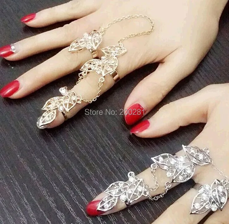 Gothic Punk Crystal Knuckle Armor Rings Women's Fashion Jewerly Crystal ...