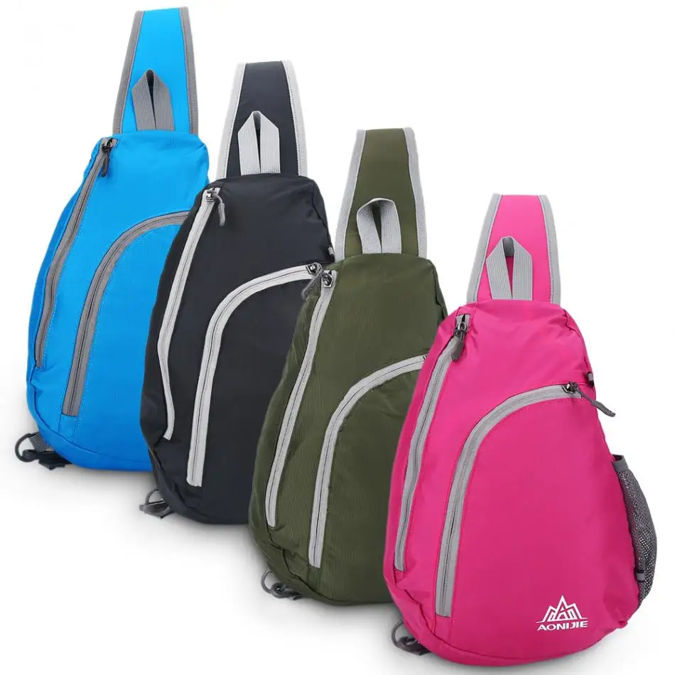 Aonijie Running Bag Multi Layer Chest Cycling Sling Single Shoulder Bag Waterproof Nylon Outside