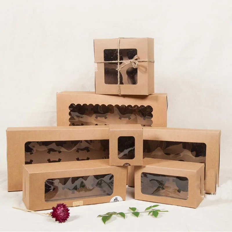 Large-Brown-Muffin-packaging-6-cupcake-boxes-8-Kraft-paper-gift-cake ...