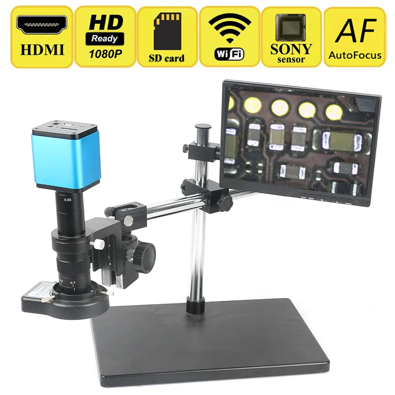 AutoFocus IMX185 1080P 60FPS HDMI WIFI Industrial Video Microscope ...