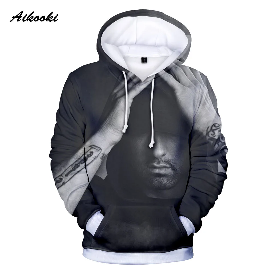 Aikooki EMINEM 3D Casual Hoodies Print Rapper Eminem Pullover Street ...