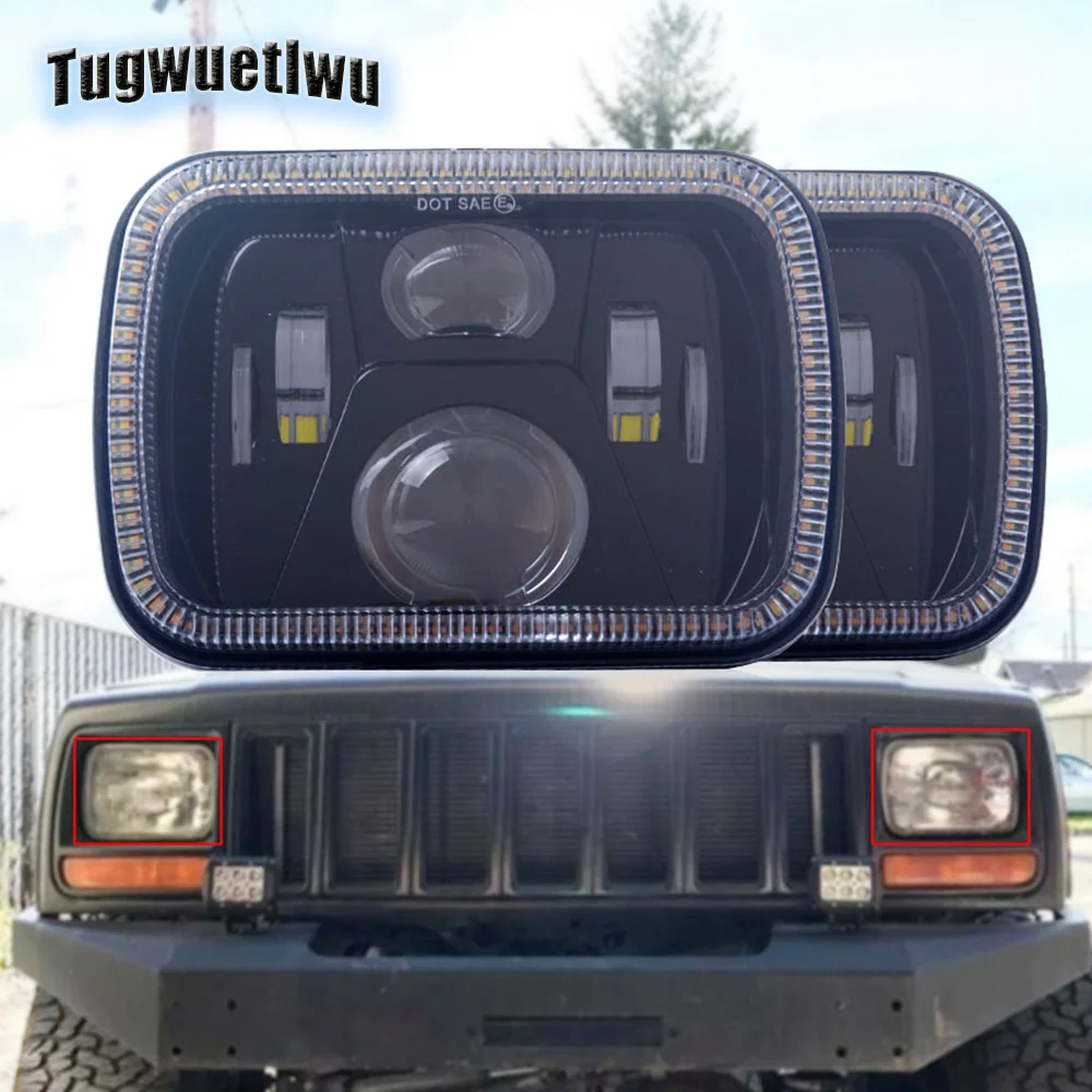 5x7 6x7 7x6 inch rectangle led headlight LED Headlights with hi/lo beam ...