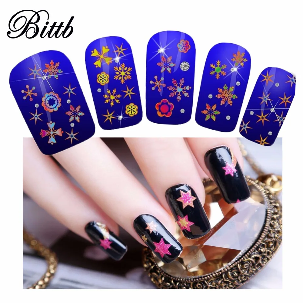 Bittb Nail Sticker Star Shining Luxury Glitter Tips Nails Art Design ...