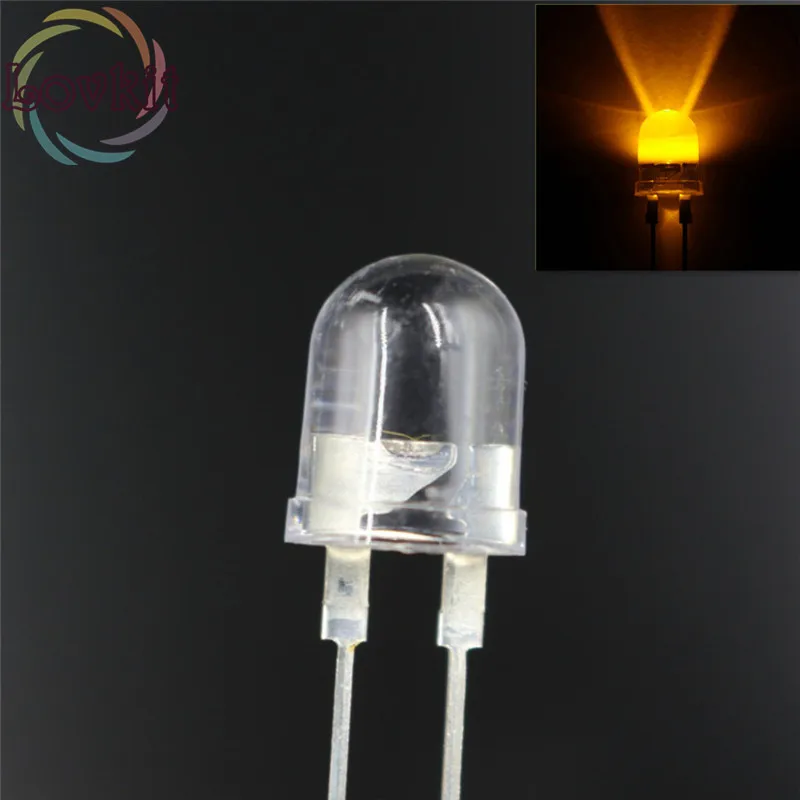 50pcs High Quality 10mm 0.5W Yellow LEDs 10MM High Power Ultra Bright ...