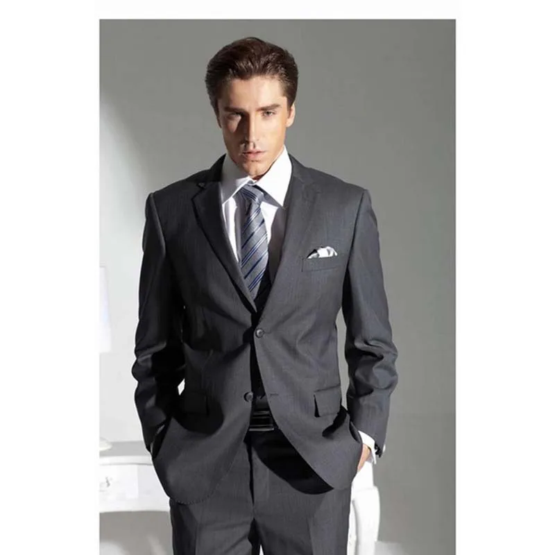 Design De Moda Cinza Escuro Terno Padrinho De Casamento Terno Slim Fit ...