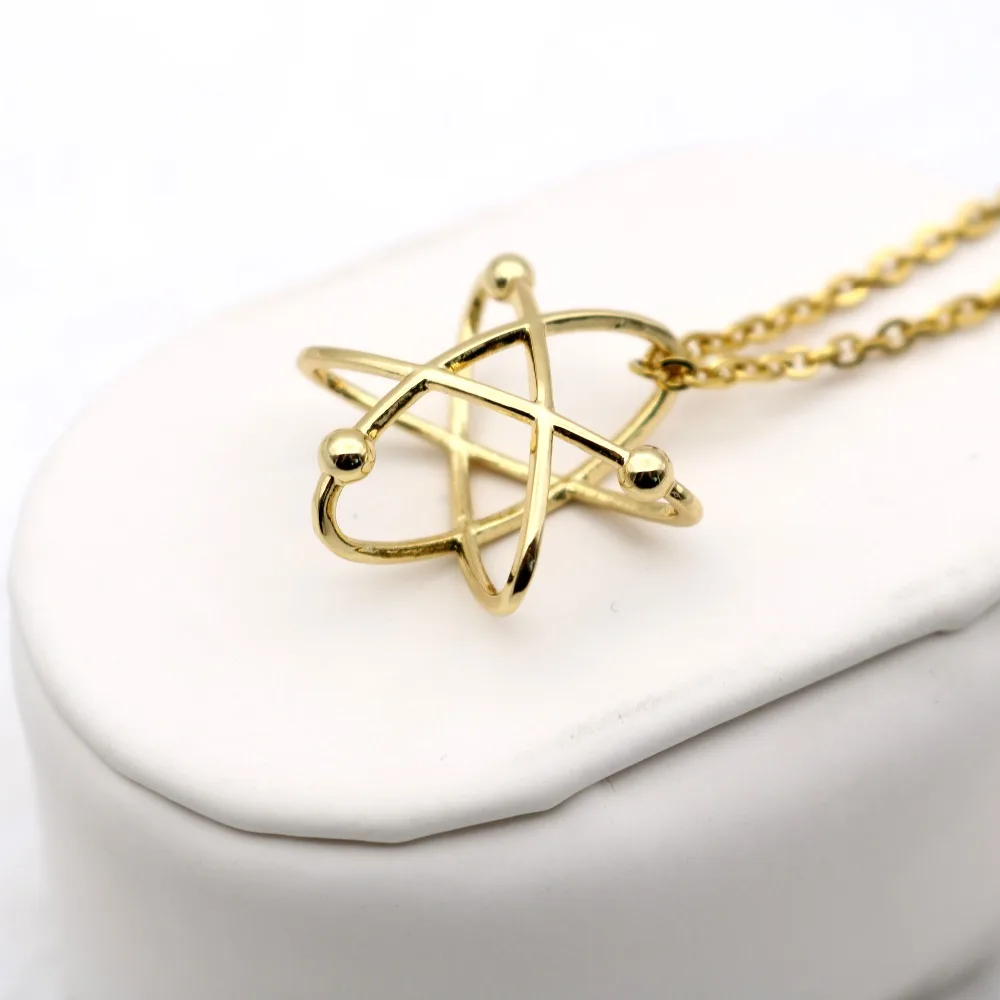 Atom-shaped Pendant Unisex Necklace