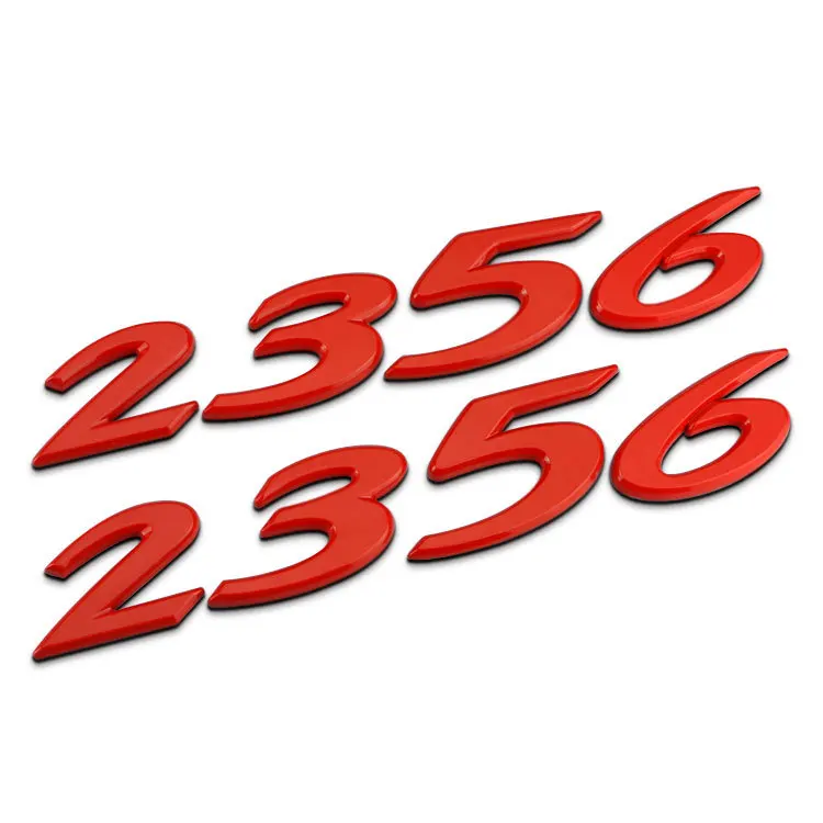 Dark Red Chrome Metal Number 2 3 5 6 Car Styling Emblem Badge Refitted Dark Red Chrome Metal Number 2 3 5 6 Car Styling Emblem Badge Refitted