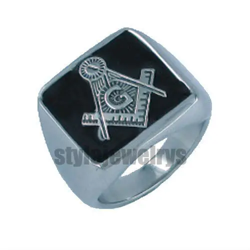 Free Shipping! Masonic Ring Stainless Steel Jewelry Freemasonry Symbol ...