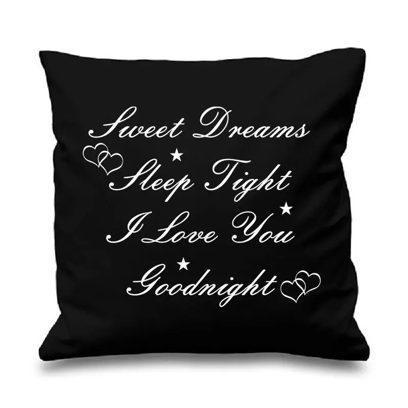 Quote Sweet Dreams Sleep Tight Goodnight Cushion Cover Throw Pillow ...
