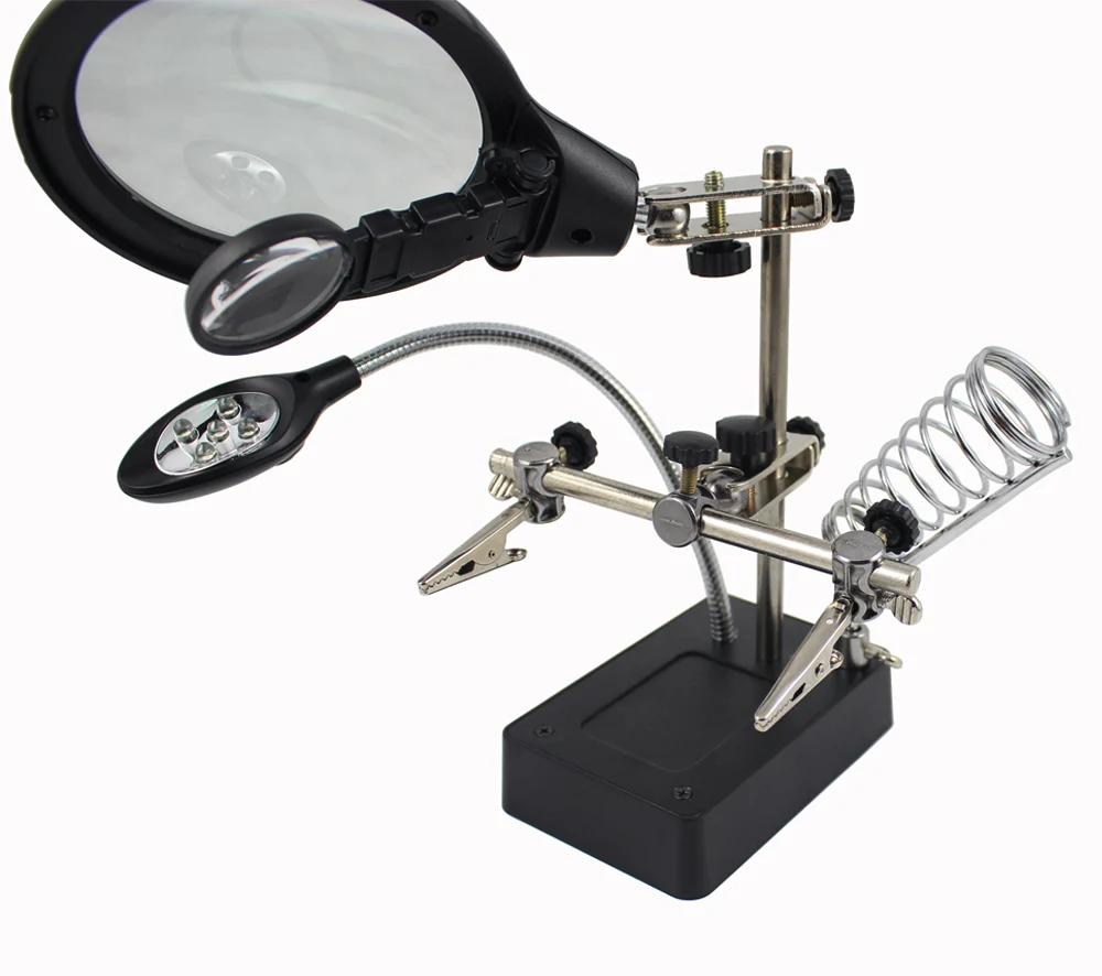 12x 3.5x magnifying glass lampe loupe desktop Magnifier with led lupe ...