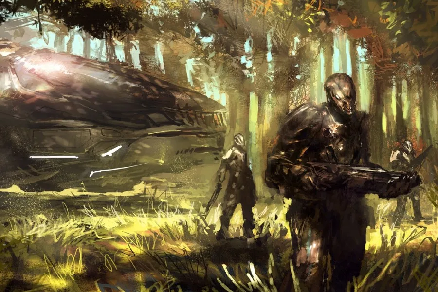 DIY FRAME Sci fi series of hand painted jungle alien probe arrives ...