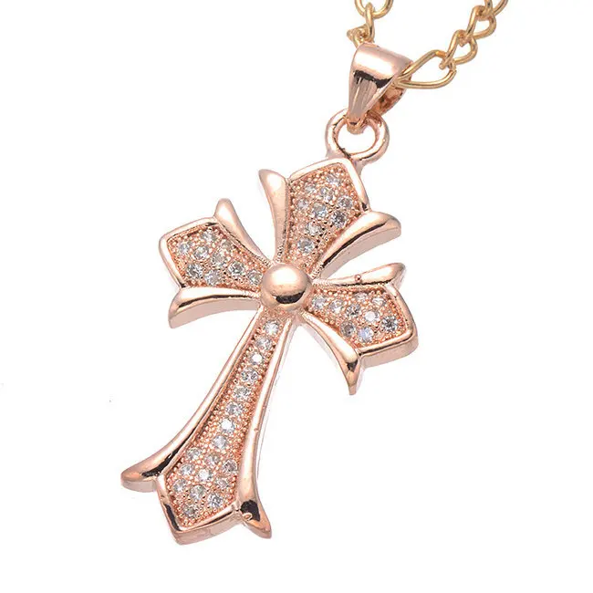 Rose Cross Necklace