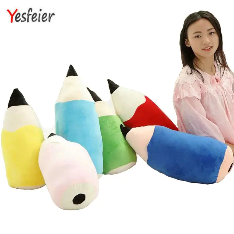 Cute colorful Pencil Plush Toys 50/60cm sleep Pillow Soft Cushion ...