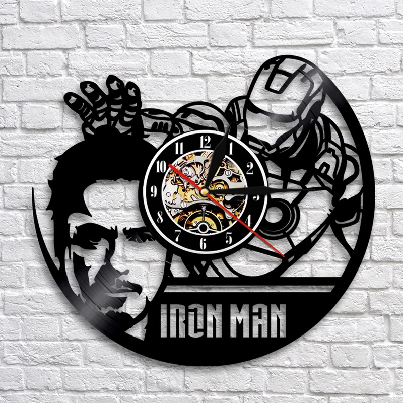 Avengers Vinyl Record Wall Clock Modern Design Marvel Comics 3D Wall ...
