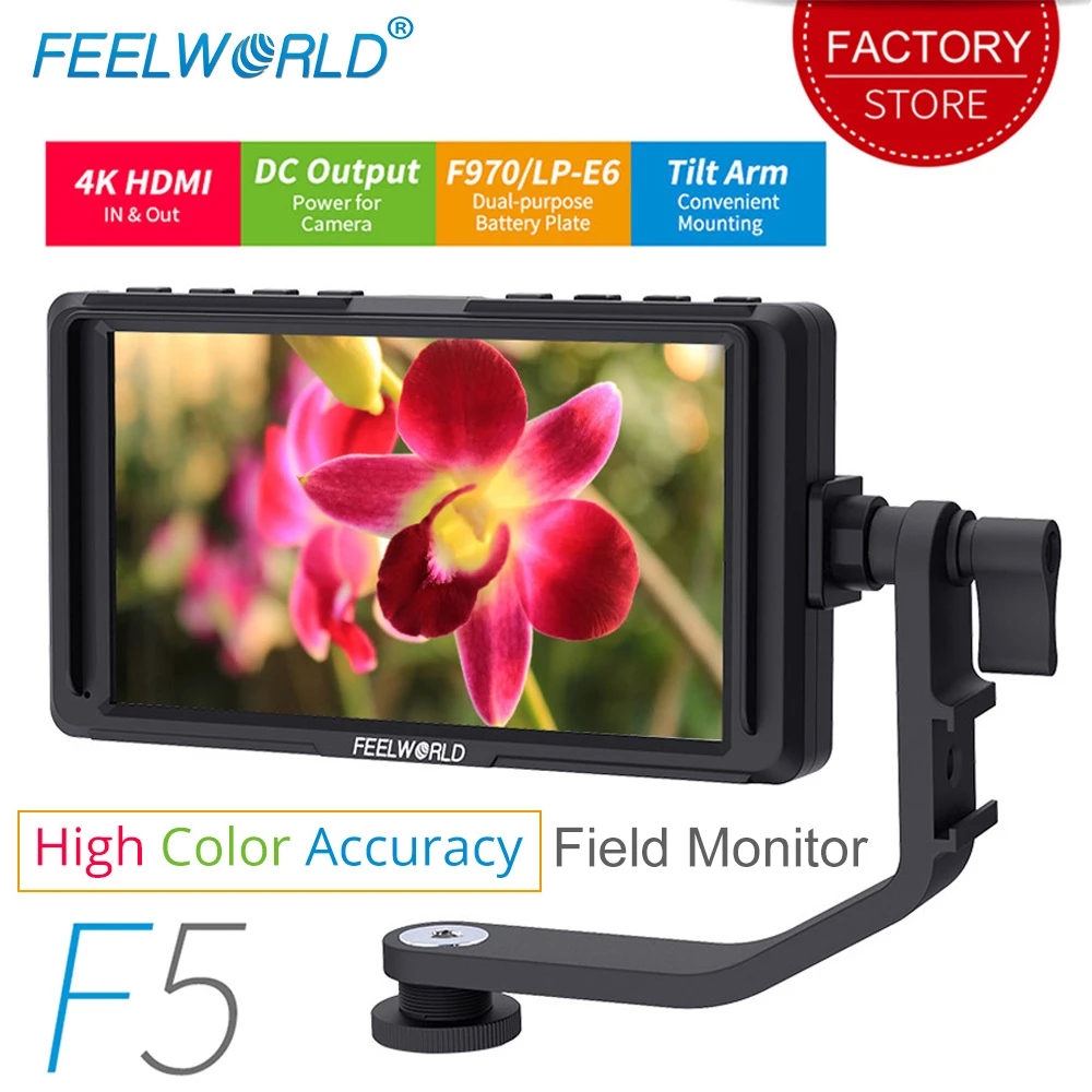 FEELWORLD F5 5 inch DSLR Camera Monitor Small HD Focus Video Assist ...