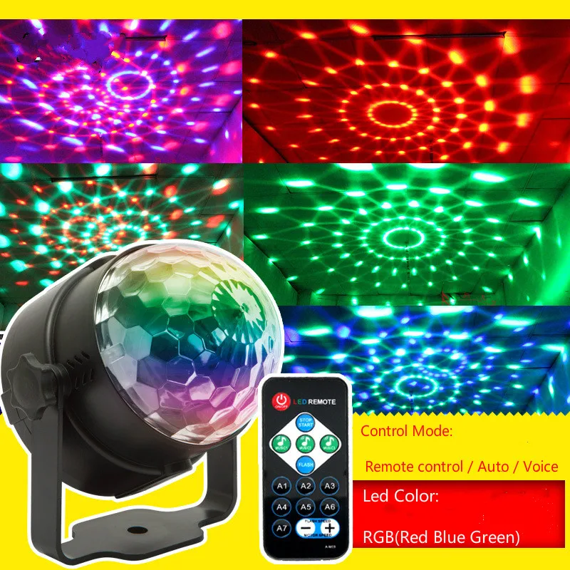 Mini RGB Stage Light Crystal Magic Ball Led Stage Lamp Party DJ KTV ...