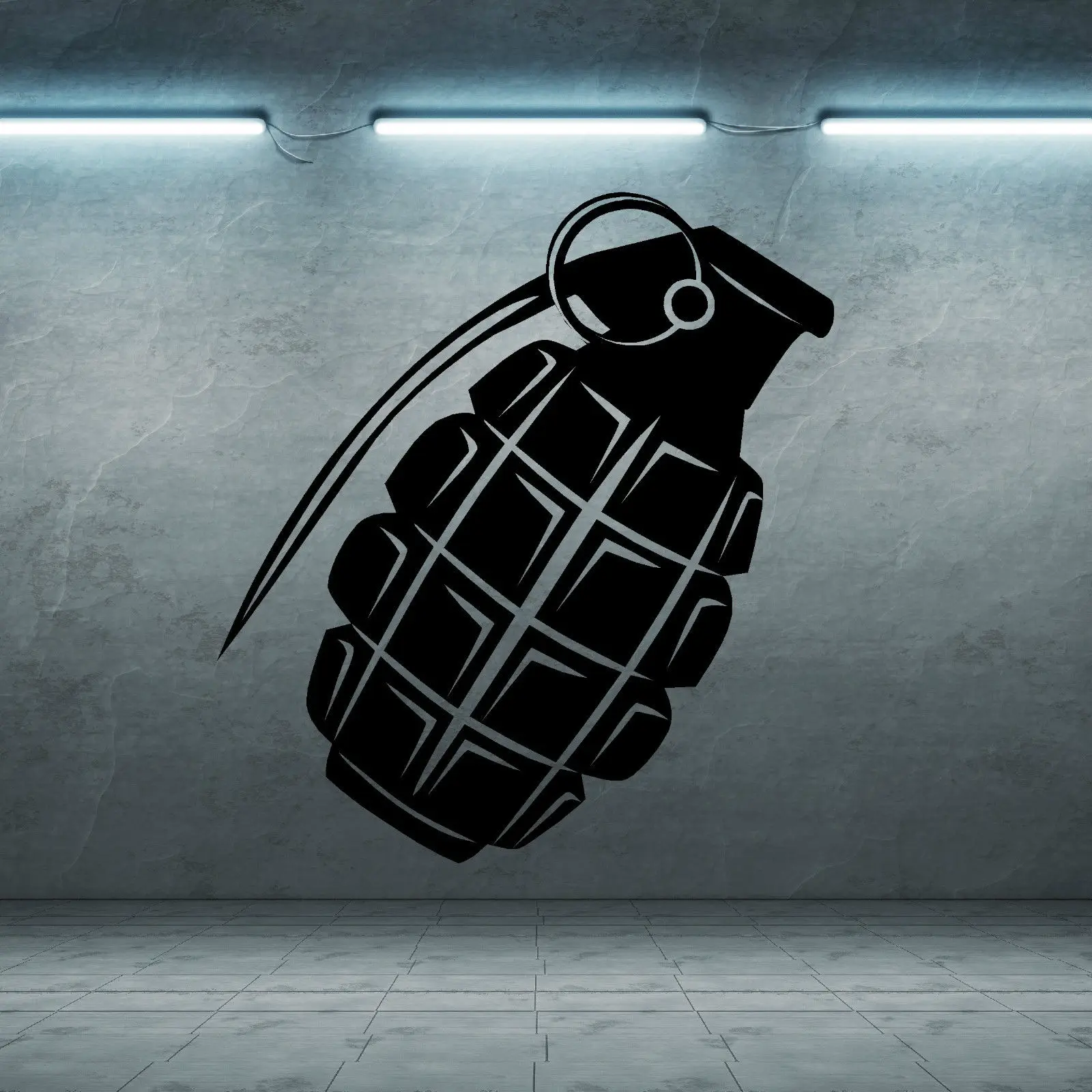 Hand Grenade Vinyl Wall Art Room Sticker Military Themed Army Removable ...