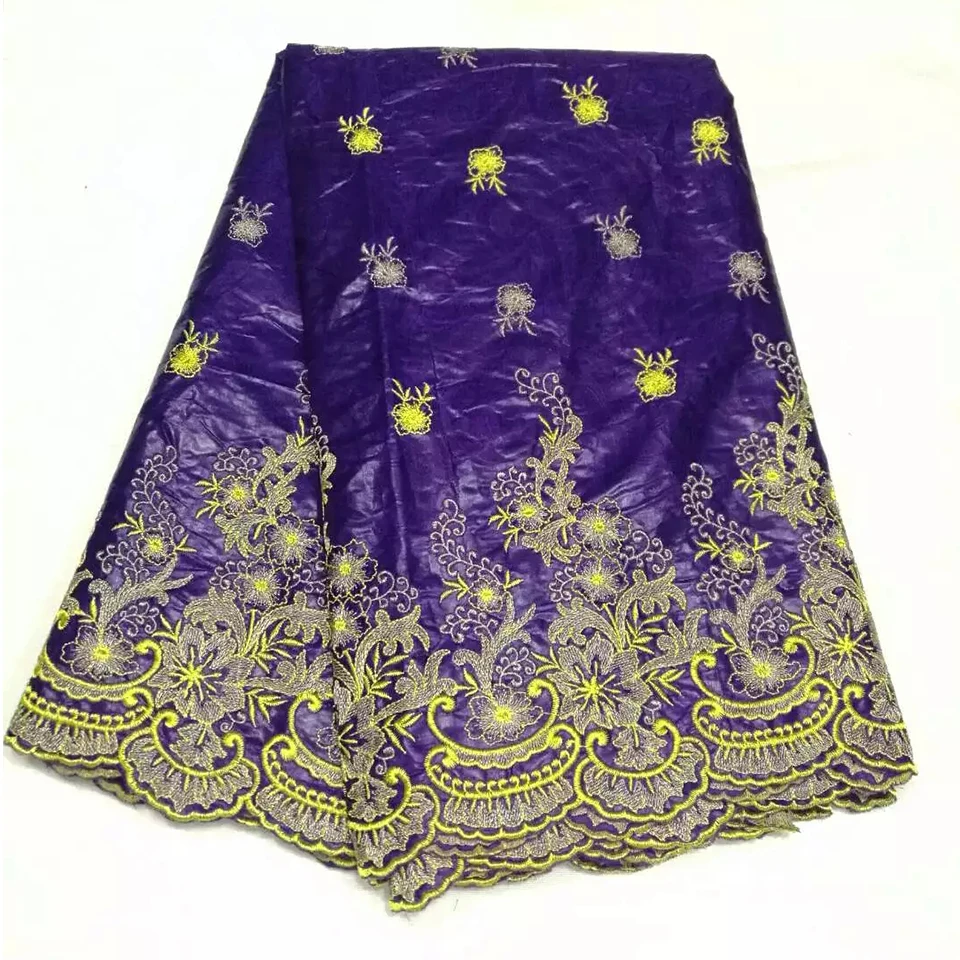 HLBR 3 5 New arrive Purple guinea brocade fabric with flower,High ...