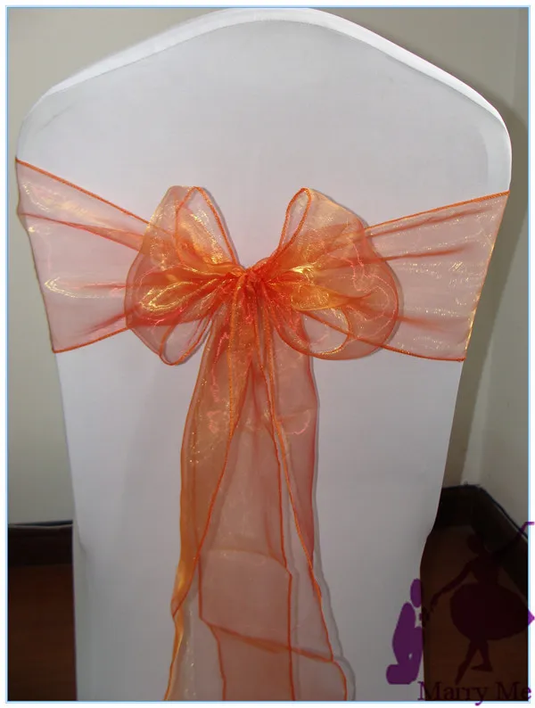 150pcs bright coloured orange wedding chair sashes|chair sashes|sash ...