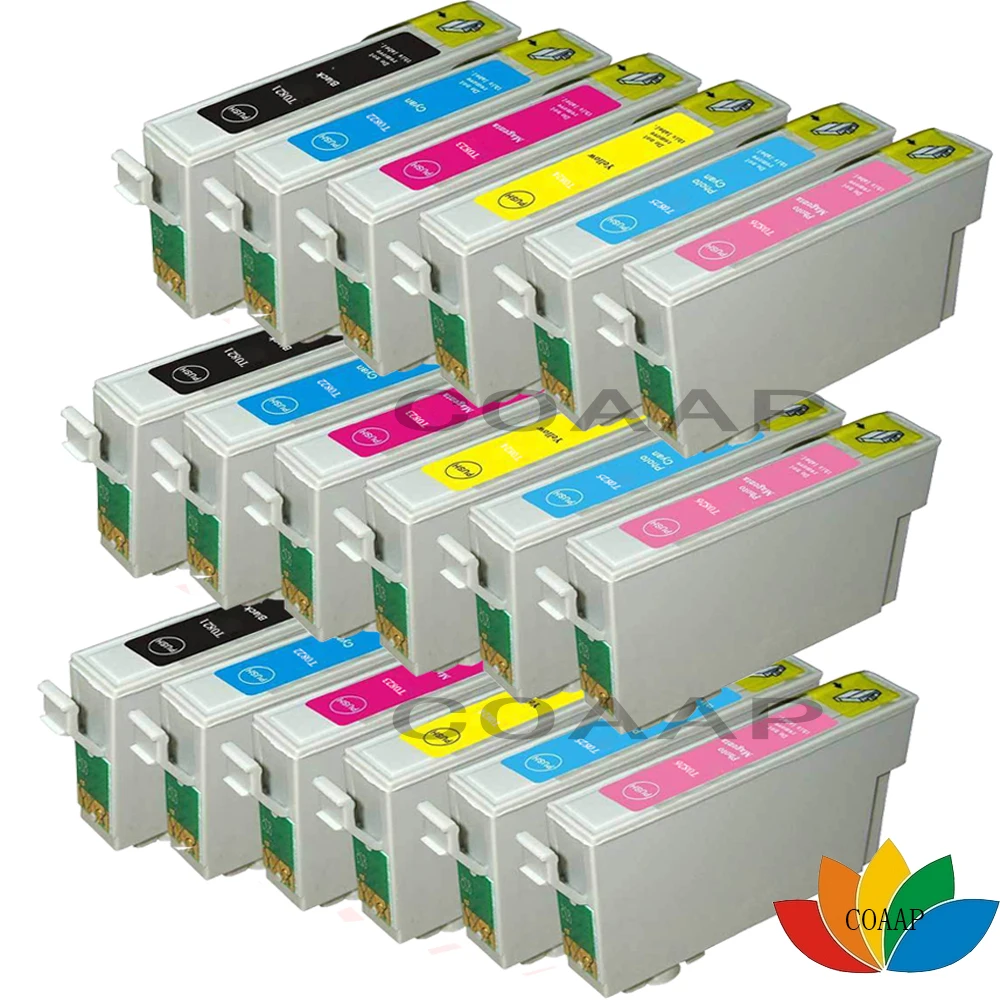 18 x cartucho de tinta compatível para epson r270/r290/r295/r390/rx590 ...