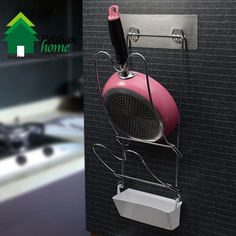 Shuangqing kitchen pot rack wall suction cup kitchen supplies storage ...