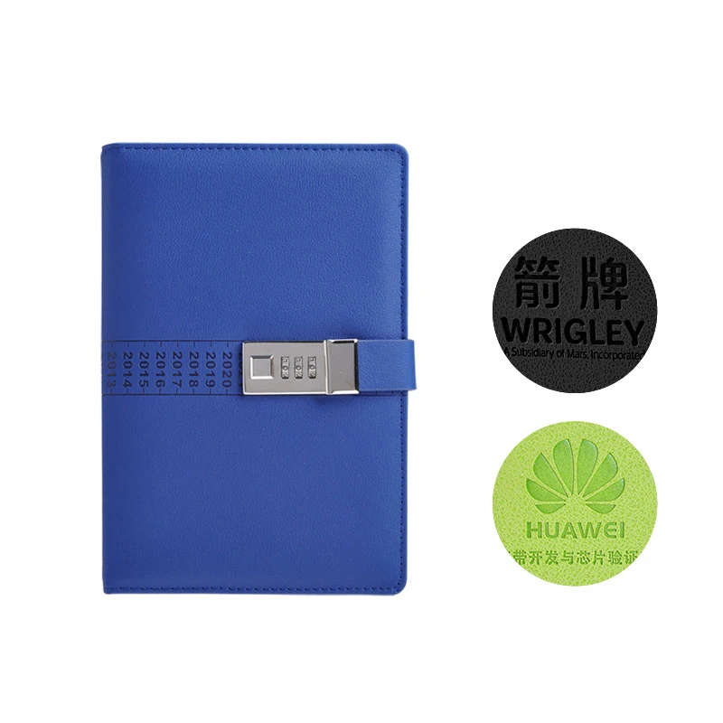 A5 PU Faux Leather Notebook Password Lock Loose Leaf Personal Dairy ...